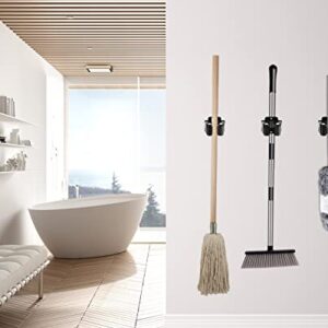 Verdenu 6 Pack Broom Holder Wall Mount, Mop Wall Mount Holder, Stainless Steel Command Broom Holder with Screws, Garden Tool Rack Wall Mount for Kitchen, Home, Bathroom, Garage Storage