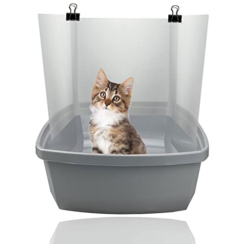 3 Pcs Cat Litter Box Pee Shields, Easy Clean Anti-Splashing Flexible Litter Pan Pee Shields for Open Top Litter Pan - Litter Box Not Included