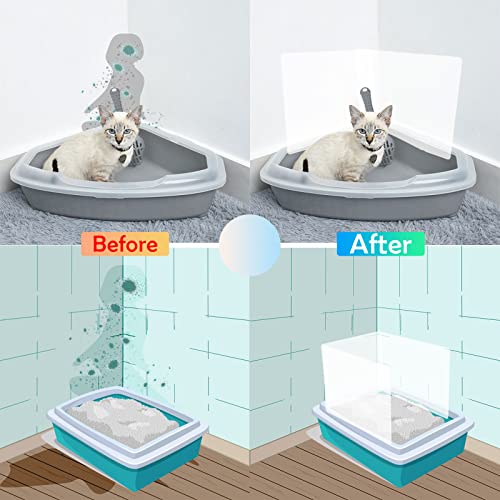 3 Pcs Cat Litter Box Pee Shields, Easy Clean Anti-Splashing Flexible Litter Pan Pee Shields for Open Top Litter Pan - Litter Box Not Included