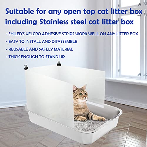 3 Pcs Cat Litter Box Pee Shields, Easy Clean Anti-Splashing Flexible Litter Pan Pee Shields for Open Top Litter Pan - Litter Box Not Included