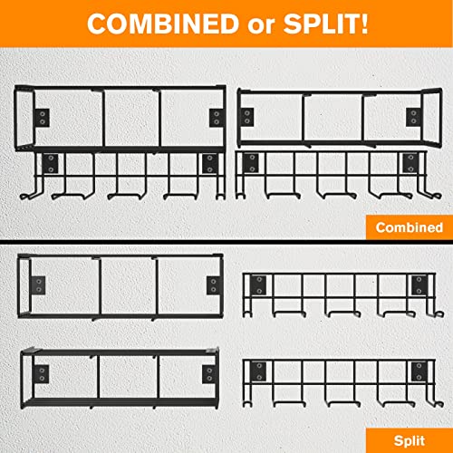 VZINO 2 Sets Power Tool Organizer for Tool Storage, Drill Holder Wall Mount with Screwdriver Holder, Heavy Duty Garage Tool Organizers and Storage, Utility Tool Shelf Rack for Grinder, Tool Box