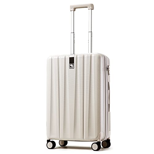 Hanke 20 Inch Carry On Luggage Airline Approved, Lightweight PC Hardside Suitcase with Spinner Wheels & TSA Lock,Rolling luggage bags for Weekender,Carry-On 20-Inch(Ivory White)