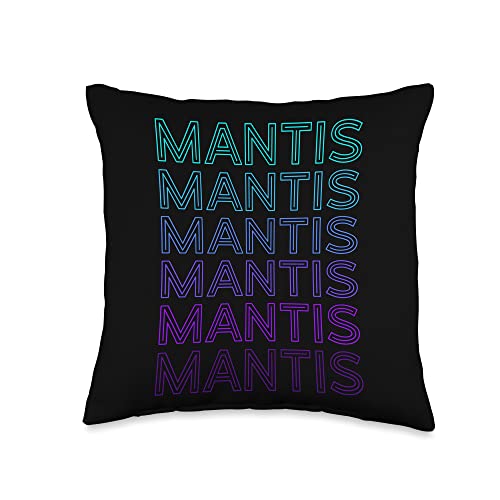 Mantis Gift Praying Mantis Retro Throw Pillow, 16x16, Multicolor