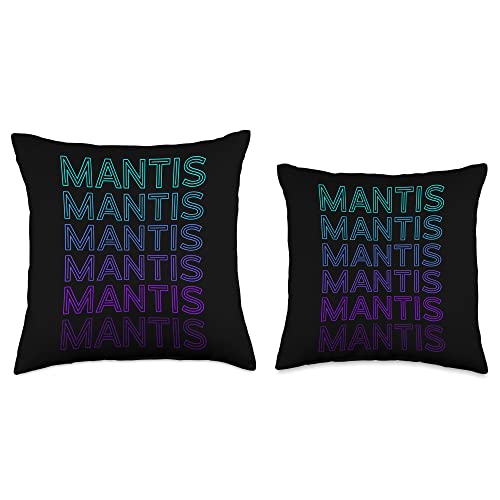 Mantis Gift Praying Mantis Retro Throw Pillow, 16x16, Multicolor