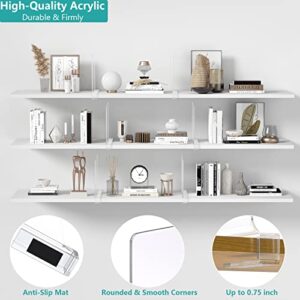 Aolloa 6 PCS Shelf Dividers for Closet Organization Acrylic Clear Closet Shelf Divider for Wooden Shelving Suitable for Wooden or Vertical Shelves Or Bedroom, Kitchen and Office