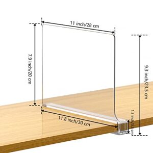 Aolloa 6 PCS Shelf Dividers for Closet Organization Acrylic Clear Closet Shelf Divider for Wooden Shelving Suitable for Wooden or Vertical Shelves Or Bedroom, Kitchen and Office