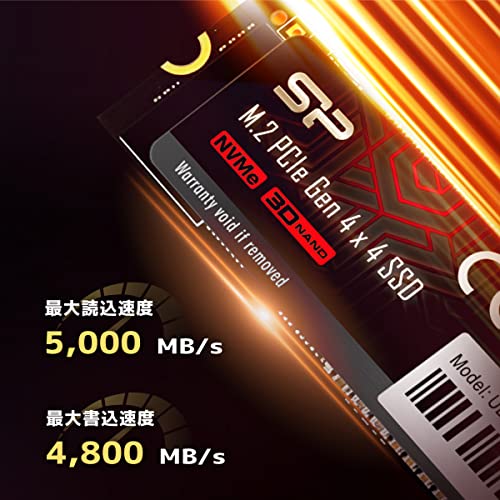 Silicon Power 1TB UD90 NVMe 4.0 Gen4 PCIe M.2 SSD R/W up to 5,000/4,800 MB/s (SP01KGBP44UD9005)