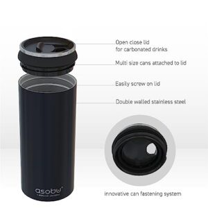 Asobu Multi Can Cooler Insulated Sleeve fits for Slim and Standard 12 Oz and 16 Oz Hard Seltzer, Soda, Beer or Energy Drinks and all standard size Beer Bottles(Silver)