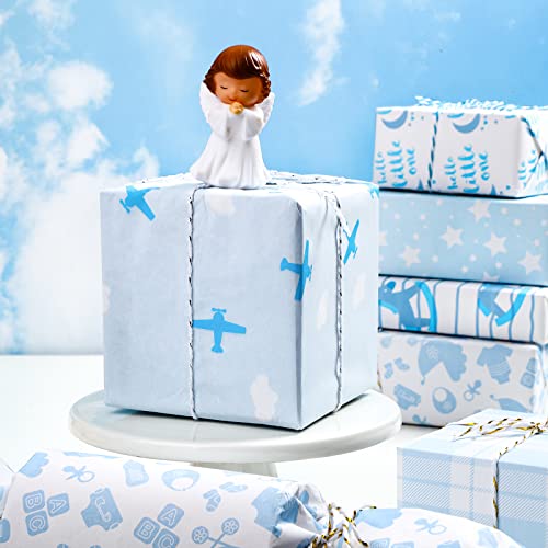 RUSPEPA Wrapping Tissue Paper - Blue Baby Boy Design Tissue Paper Bulk for Gift Wrap, Art Crafts, DIY, Pack Bags, Birthday, Baby Shower and More - 13.7 x 19.6 inches - 90 Sheets