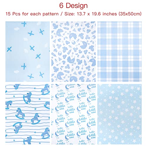 RUSPEPA Wrapping Tissue Paper - Blue Baby Boy Design Tissue Paper Bulk for Gift Wrap, Art Crafts, DIY, Pack Bags, Birthday, Baby Shower and More - 13.7 x 19.6 inches - 90 Sheets