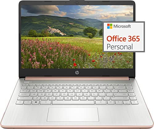 HP Newest 14" Ultral Light Laptop for Students and Business, Intel Quad-Core N4120, 8GB RAM, 192GB Storage(64GB eMMC+128GB Micro SD), 1 Year Office 365, Webcam, HDMI, WiFi, USB-A&C, Win 11 S