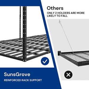 SunsGrove 4x8 Overhead Garage Storage Rack, 750LBS Weight Capacity Adjustable Ceiling Mounted Storage Racks Heavy Duty, Hanging Garage Storage, 48 in. W x 96 in. L x (22-40 Ceiling Dropdown), Black