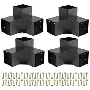 woodworks pergola pergola brackets 3-way right angle corner bracket diy elevated wood stand 4pack with screws for 6x6 (actual: 5.5x5.5 inch) lumber pergola gazebo