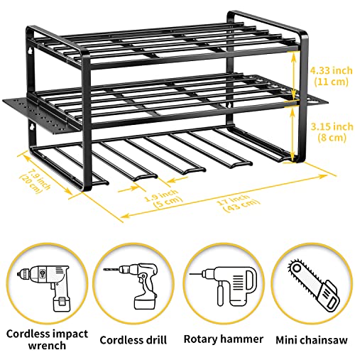 JANE EYRE Power Tool Organizer - Tool Organizer Holder Wall Mount Power Tool Storage Drill Rack.