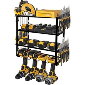 scartink power tool organizer wall mount for tool storage, cordless drill storage organizer tool holder rack floating tool shelf for handheld and power tool