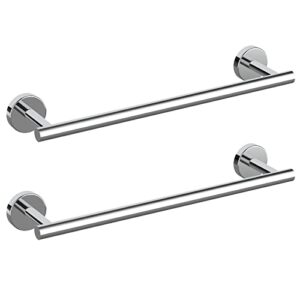 cilee 2 pieces polished chrome bathroom towel bar, 16 inch double towel racks,bathroom towel holder hand towel bar for bathroom stainless steel wall mount