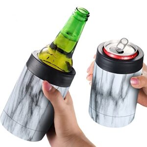 Can cooler, Stainless Steel, Set of 3, fits all 12oz/16oz Cans and Bottles, holds cold for hours. Double-wall vacuum insulation, delicate, Water Transfer Printing Surface: Marbled