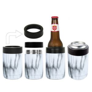 Can cooler, Stainless Steel, Set of 3, fits all 12oz/16oz Cans and Bottles, holds cold for hours. Double-wall vacuum insulation, delicate, Water Transfer Printing Surface: Marbled