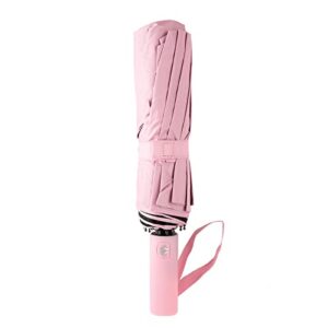 lggetrich windproof umbrella upf 50+ uv sun travel umbrella auto open close compact folding umbrella blocking uv 99.99%，pink