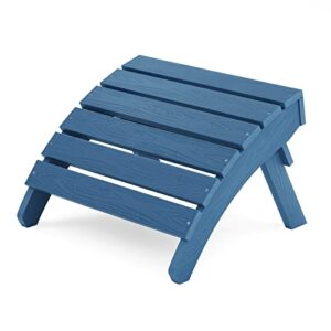 mximu folding adirondack ottoman, plastic adirondack footstool, premium all weather ottoman for adirondack chairs, wide use in backyard, garden, lawn, porch, poolside (navy)