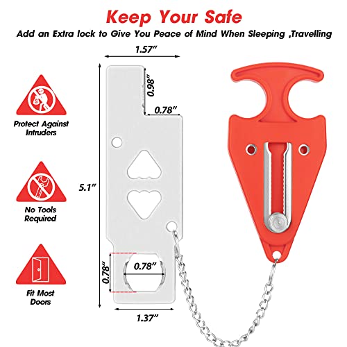 AceMining 2Pack Upgrade Portable Door Lock Home Security Door Locker Travel Lockdown Locks for Additional Safety and Privacy Perfect for Traveling Hotel Home Apartment College