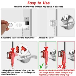 AceMining 2Pack Upgrade Portable Door Lock Home Security Door Locker Travel Lockdown Locks for Additional Safety and Privacy Perfect for Traveling Hotel Home Apartment College