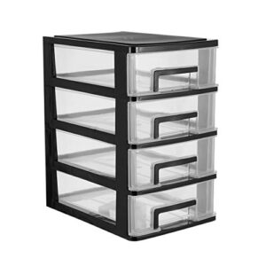 plastic drawer type closet four- layer storage cabinet pull out bin organizer drawer, dresser organizer home dresser portable storage cabinet for desk, shelf, cupboard, or cabinet organization