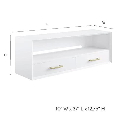 Classic Brands Canton 4 Drawer Wood Dress with 2 Drawer Top Storage Hutch, White