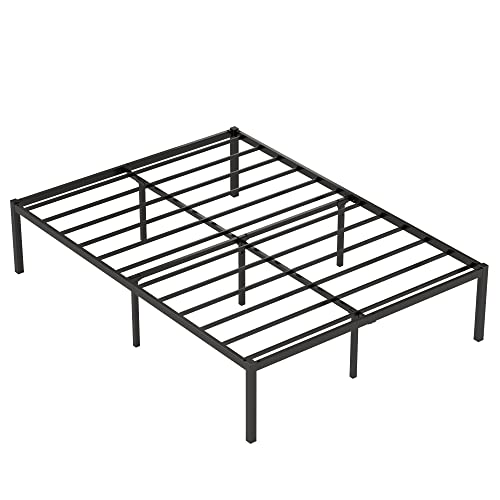 Weehom King Bed Frame 14 Inch Metal Platform Bed Frames No Box Spring Needed, Mattress Foundation, Heavy Duty Steel Slat Support, Large Underbed Storage Space, Easy Assembly, Black