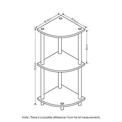 Furinno 7-Cube Reversible Open Shelf, White/Pink 11048WH/PI & Turn-N-Tube 3-Tier Reversible Corner Display Rack Multipurpose Shelving Unit, Pink/White