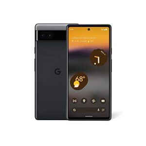 google pixel 6a - 5g android phone - unlocked smartphone with 12 megapixel camera and 24-hour battery - charcoal