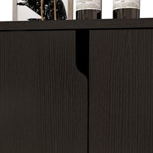 Panana 2 Door Kitchen Buffet Storage Cabinet Accent Console Table for Kitchen Dining Living Room Hallway Office (Black)