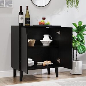 Panana 2 Door Kitchen Buffet Storage Cabinet Accent Console Table for Kitchen Dining Living Room Hallway Office (Black)