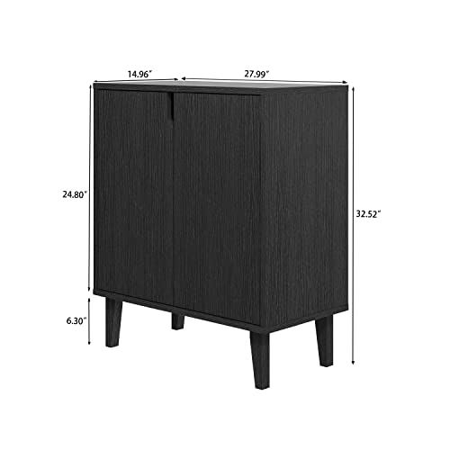 Panana 2 Door Kitchen Buffet Storage Cabinet Accent Console Table for Kitchen Dining Living Room Hallway Office (Black)