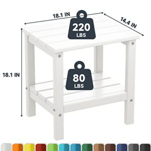 KINGYES Double Side Table, Adirondack End Table- White