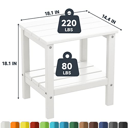 KINGYES Double Side Table, Adirondack End Table- White