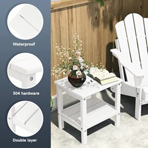 KINGYES Double Side Table, Adirondack End Table- White