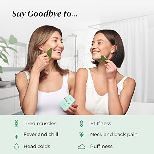 PLANTIFIQUE Gua Sha Facial Tools - GuaSha Massage Tool - Jawline Sculptor - GuaSha Tool for Face - Face Sculpting Tool for Your Skincare Routine - Jade Gua Sha