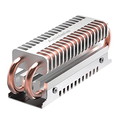 Acidalie M.2 SSD heatsink with Double Layer Aluminum and 4 Copper Heat Pipes Cooler for M.2 SSD 2280[Silver]