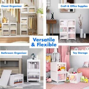 Plastic Storage Bins With Lids + Floating Shelves Wall Shelves - Storage Containers For Organizing, Stackable Storage Bins With Wheels + Set of 2 Wall Shelves for Bedroom, Wood Shelves