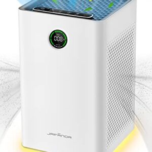 Jafända Air Purifiers for Allergies Home Large Room 1190ft² H13 True HEPA Filter, Dimmable Night Light and Activated Carbon Remove 99.97% Dust Smoke Odor Pollen Pets Hair Dander,Quiet Sleep Mode 23dB