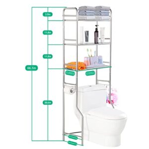 susunnus Over The Toilet Storage 3 Tier,Over The Toilet Shelf,Over Toilet Bathroom Organizer,Over Toilet Shelf,Stainless Steel,Over Washer and Dryer Shelves,Bathroom Shelves Over Toilet