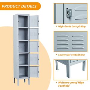 STANI Metal Locker, Metal Lockers for Employees with Lock, Storage Locker with Lock, Storage Locker Cabinet for Home, Tall Steel Storage Locker for Gym, School, Office