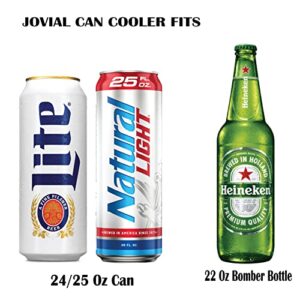 JOVIAL 2-in-1 Stainless Steel Can Cooler Insulated for all 24&25 Oz Cans, Beer Can Cooler,seltzer can coozie, Can insulator,and Work As A Iced Coffee Tumbler With Lid and Straw(Seafoam)