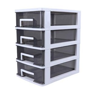 DECHOUS Plastic Storage Drawer, plastic drawer Four- layer Storage Cabinet Plastic Drawer, Portable Storage Rack plastic desktop drawers Organizer