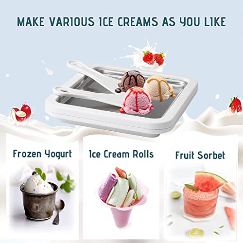 AngelReally Ice Cream Maker Pan and Scraper(Ice Cream Maker Pan)