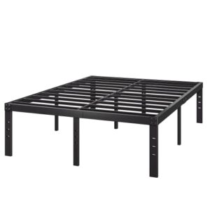 comasach 18-inch king-bed-frame, heavy duty tall black platform-bed frames no box spring needed, easy assembly, under bed storage, noise free mattress-foundation support up to 4000lbs