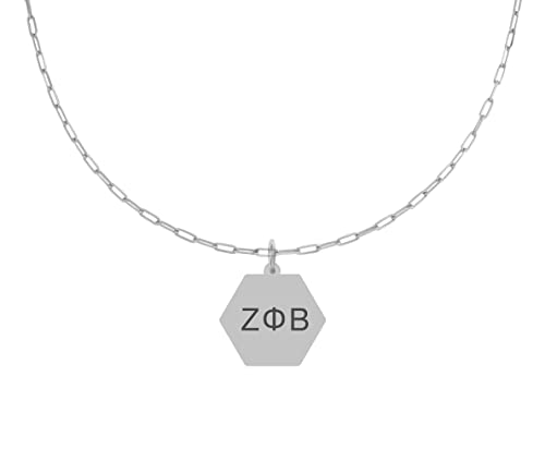 Sorority Shop Zeta Phi Beta Paperclip Necklace — ZPB Stainless Steel Sorority Gifts Necklace, Long-Lasting Zeta Phi Beta Gifts for Women