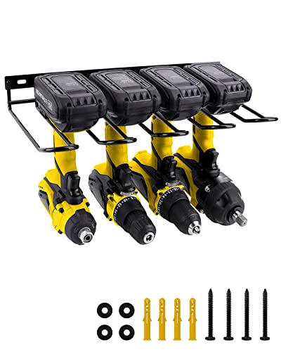 WellMall Power Tool Organizer Holder - Wall Mount Style for Power Tool Drill as Heavy Duty Tool Shelf & Tool Rack with Compact Design, Great as Tool Utility Shelves & Great as Gifts for Him Men