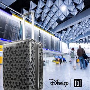 FUL Disney Mickey Mouse 25 Inch Rolling Luggage, Hardshell Suitcase with Wheels, Charcoal